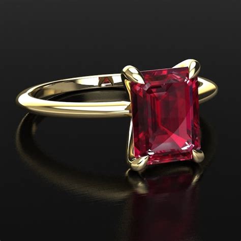 Lab Grown Ruby Ring Etsy