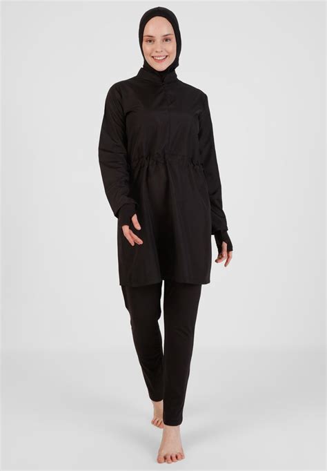 Modanisa Unlined Full Coverage Burkini Mayo Bella Trousers Black