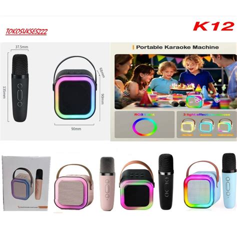 Jual Speaker Bluetooth Karaoke K12 Microphone Wireless Portable