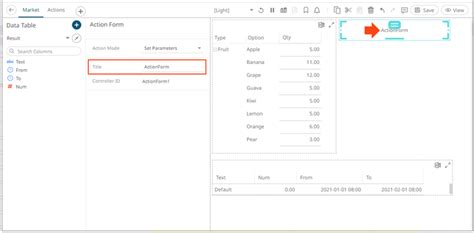 Altair Panopticon Web Authoring Help Adding An Action Form