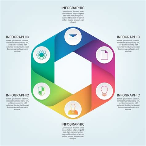 Premium Vector Colorful 3d Hexagon Infographic