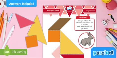 Year Of The Rabbit Tangram Puzzle Teacher Made Twinkl