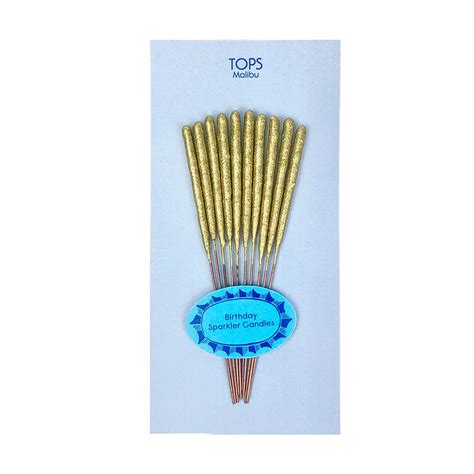 Premium Birthday Sparkler Candles 10 Pack Tops Malibu