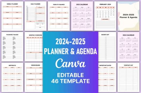 2024 2025 Planner And Agenda For Canva Kdp Graphic By Nr Creative Shop