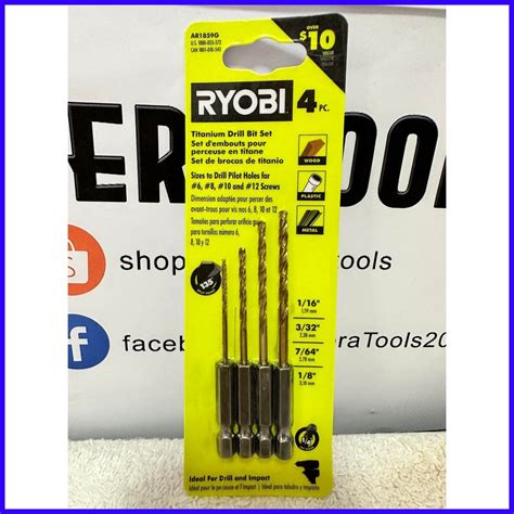 Ryobi Speedload Titanium Hex Shank Drill Bit Set 4 Piece Shopee