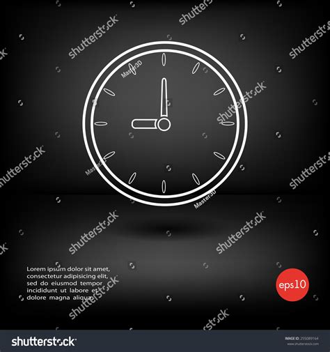 Classic Clock Vector Icon Stock Vector Royalty Free 255089164