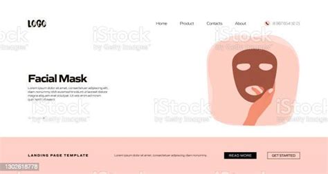 플랫 만화 스타일의 얼굴 마스크 개념 다채로운 벡터 일러스트레이션 미용 바디 케어 및 화장품 관련 현대 벡터 일러스트 사이트 방문 페이지 관능에 대한 스톡 벡터 아트 및