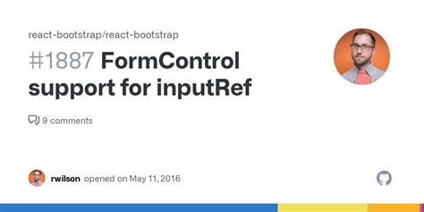 Formcontrol Support For Inputref · Issue 1887 · React Bootstrapreact Bootstrap · Github