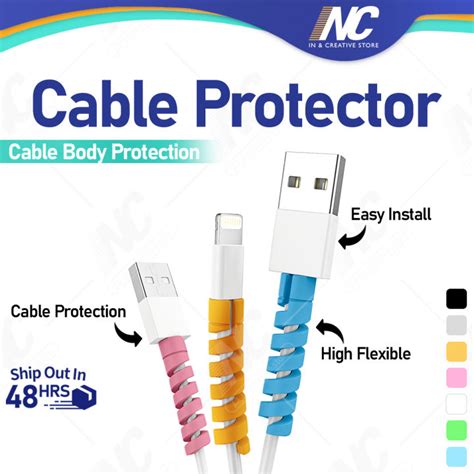 Usb Cable Protector Silicone High Elastic High Durability Wrapper Wire Protection Lazada