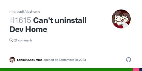 Cant Uninstall Dev Home · Issue 1615 · Microsoftdevhome · Github