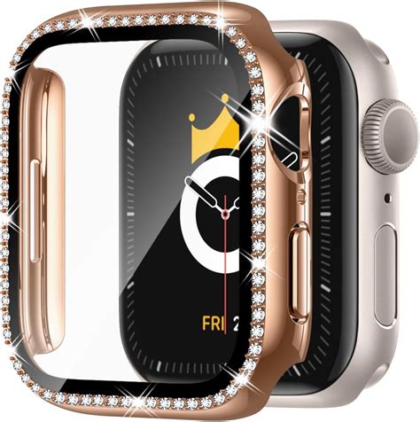 Amazon Adepoy コンパチブル Apple Watch ケース 40mm iWatchケース キラキラ 保護フィルム付き クリスタルダイヤ付き アップルウォッチカバー 女性専用