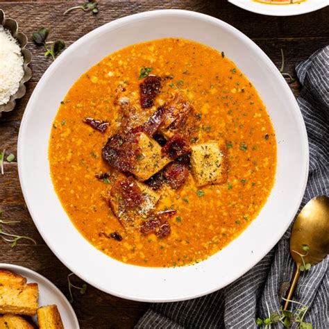 Tomato Bacon Bisque With Grilled Cheese Croutons Orchids Sweet Tea
