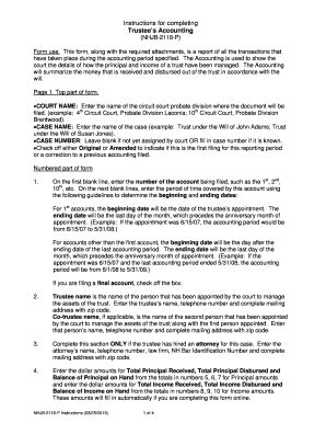Fillable Online Nh Instructions For Completing Trustee S Accounting