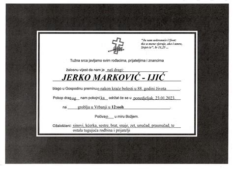 Jerko Marković Ijić Osmrtnice