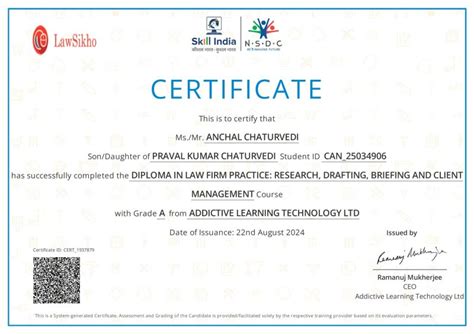 anchal chaturvedi on linkedin lawsikho certifications diploma