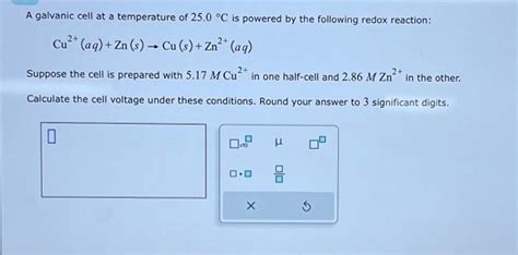 Solved A Galvanic Cell At A Temperature Of 250∘c Is Powered