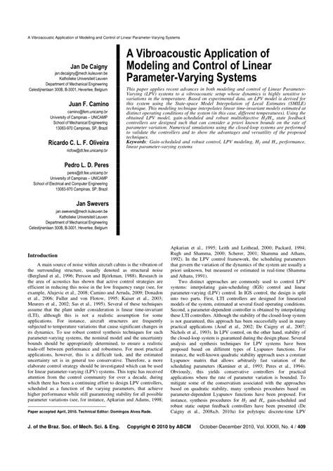 pdf a vibroacoustic application of modeling and control of linear