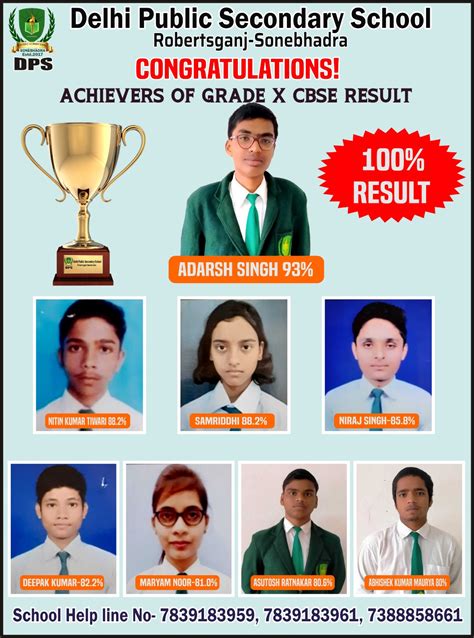 Class X Topper Delhi Public Secondary School