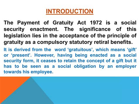 Implementation Of Gratuity Pptx
