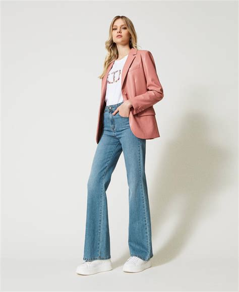 Jean évasé Taille Haute Femme Bleu Twinset Milano
