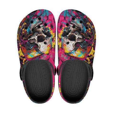 Classic Clogs Psychedelic Colorful Skull Coolwear