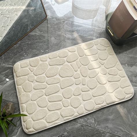 40x6 050x80cm 조약돌 양각 욕실 목욕 매트 산호 양털 비 슬립 카펫 욕조 바닥 깔개 샤워 룸 Doormat