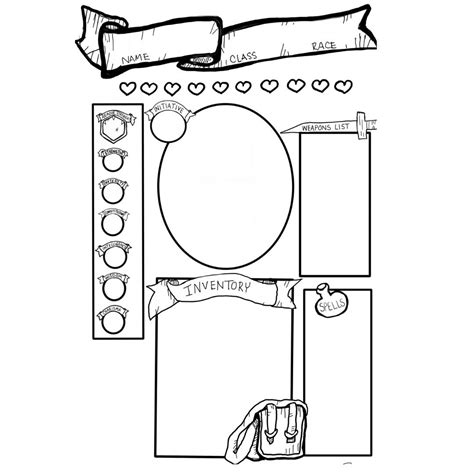 Rpg Character Sheet Digital Dowload Etsy