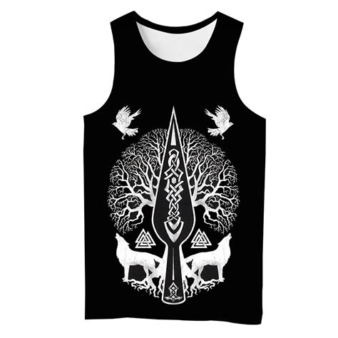 Norse Mythology Fenrir Wolf Tree Of Life Totem Harajuku Vest Unisex