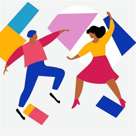 Premium Vector African Man Latina Woman Dancing Joyfully Multicultural Couple Enjoying Party