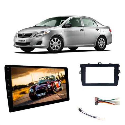 Kit Central Multimídia 2 Din Mp5 9 Polegadas Ht 9000 Touch Bluetooth Moldura Corolla 2008 A
