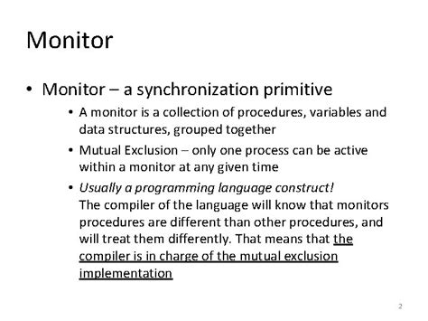 Operating Systems Synchronization Part 3 Monitors Classical Sync