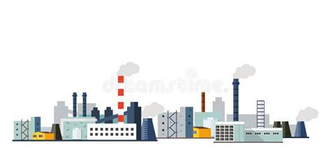 Icono De La Fábrica Concepto De La Contaminación Ejemplo Plano Del