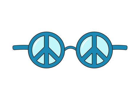 Hippie Round Sunglasses With Peace Sign Groovy Retro Fashion Style