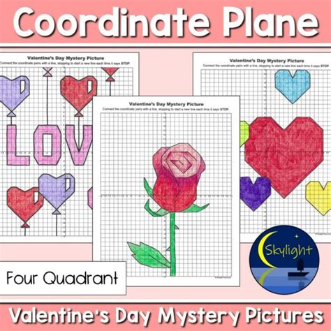 Valentines Day Coordinate Plane Graphing Pictures Four Quadrant Made By Teachers