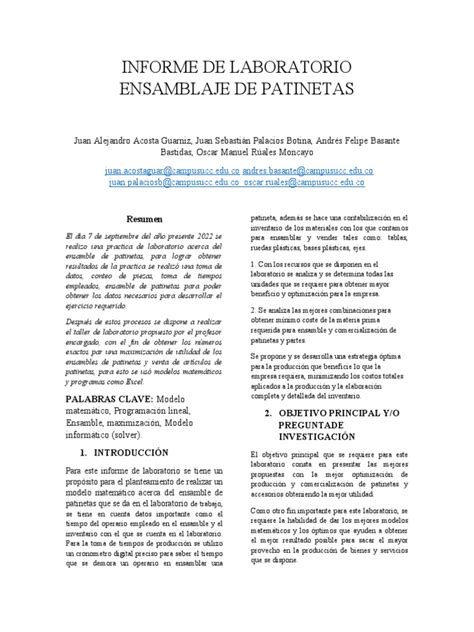 Lab Programacion Lineal Pdf Inventario Tornillo