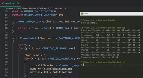 C Ejercicio Con Matriz De Calificaciones Alumnos Materias Y Promedios Parzibytes Blog