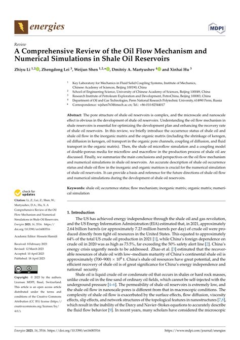 PDF A Comprehensive Review Of The Oil Flow Mechanism And Numerical