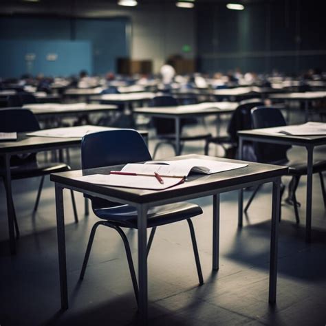 Photo Of An Unfocused Class With Tidy Tables Premium Ai Generated Image