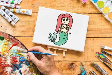 نقاشی پری دریایی با آموزش ویدئویی مراحل کاغذ رنگی