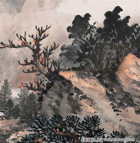 黄君璧国画作品 溪亭觅句 高清下载 名画油画网