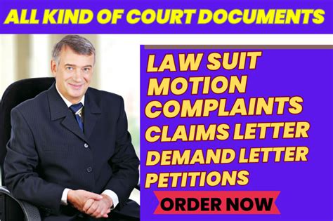 Write Case Briefs Lawsuits Motions Petition Appeal Court Document