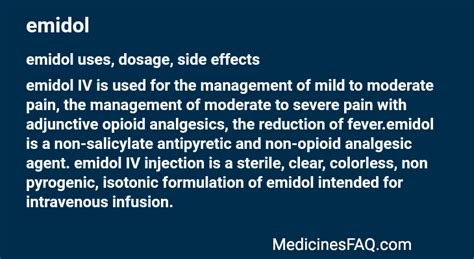 Emidol Uses Dosage Side Effects Food Interaction And Faq