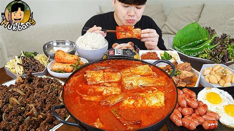 Asmr Mukbang 집밥 직접 만든 소불고기 갈치조림 계란후라이 김치 먹방 And 레시피 Korean Home Meal Eating Real Sound Youtube