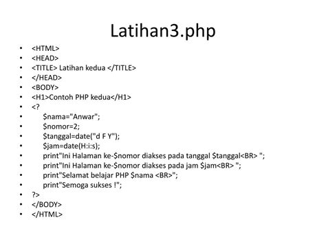 Ppt Dasar Pemograman Web Menggunakan Php Powerpoint Presentation