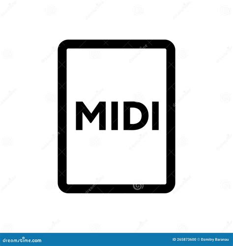 MIDI File Icon Line Isolated On White Background Black Flat Thin Icon