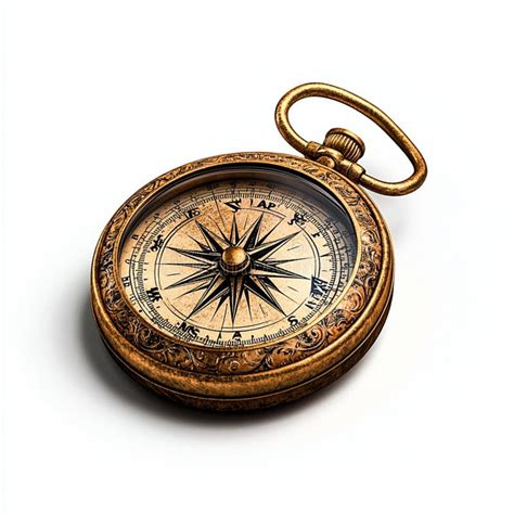 Antique Brass Pocket Compass Navigation Tool Vintage Design Travel