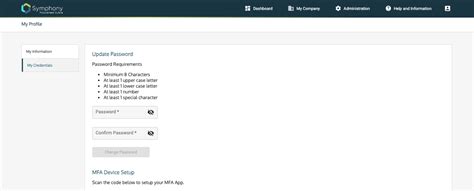 updating profile information symphony for industry