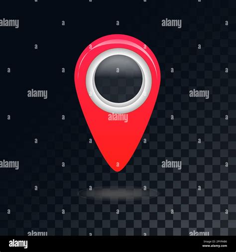 Red Bright Noticeable Mark Of Geolocation On A Translucent Dark