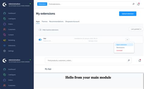 Main Module Shopware Documentation
