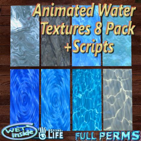 second life marketplace animated water textures 8 pack v3 12a full perm